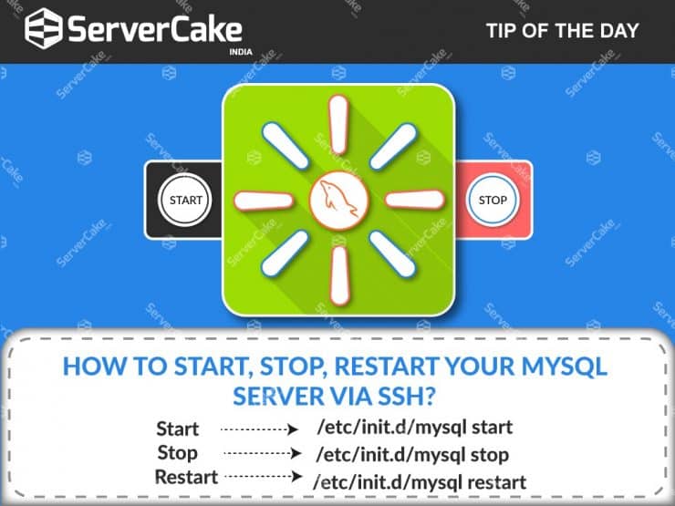 Start Stop restart MySQL - ServerCake