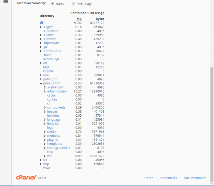 How to View Disk Usage on cPanel Server? - ServerCake