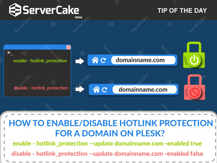 How to enable/disable HotLink Protection for a domain on Plesk? - ServerCake India