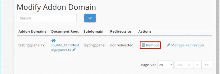 How to delete an Addon domain using cPanel - ServerCake