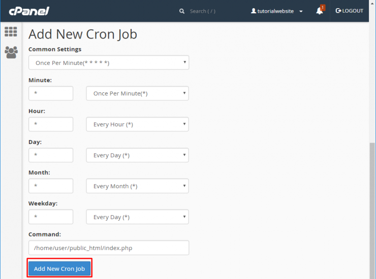 How to create and delete cron job in cPanel