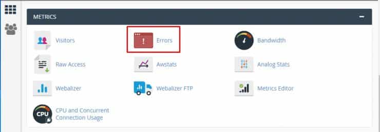 How to view website Error logs interface using cPanel