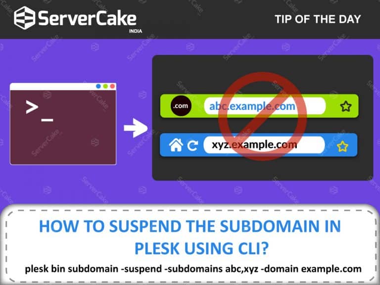 How to suspend the subdomain in Plesk using CLI? - ServerCake