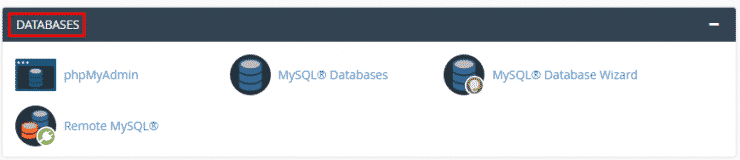Go to Database section - ServerCake
