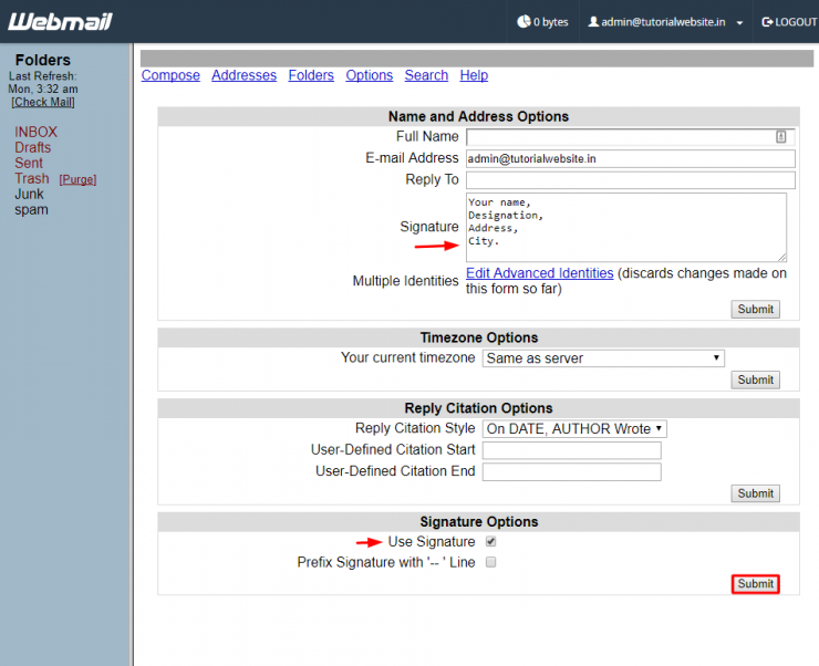 How To Create Email Signature In Squirrelmail Webmail Client