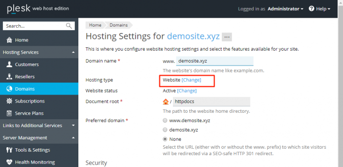 How to redirect a domain in Plesk? - ServerCake